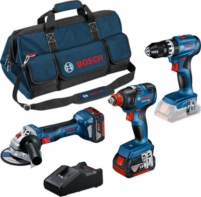 BOSCH GSB/GDX/GWS 3PCE KIT 18v Triple pack | DIY at B&Q