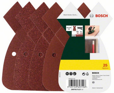 BOSCH Mixed Grit Sanding Sheets 25 Pack To Fit Bosch PSM PRIMO Sander
