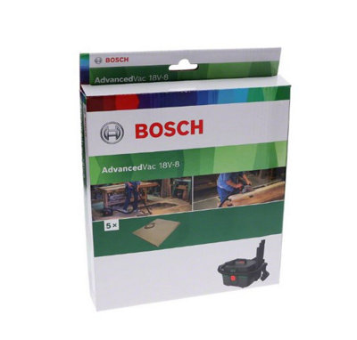 BOSCH Paper Dust Bags (5/Pack) (To Fit: Bosch AdvancedVac 18V-8 ...