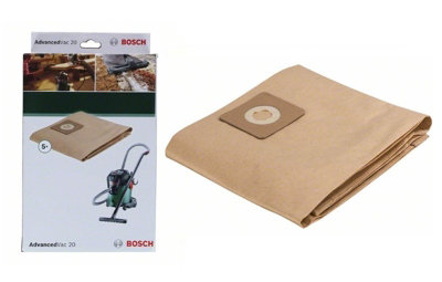 BOSCH Paper Dust Bags (5/Pack) (To Fit: Bosch AdvancedVac 20 Vacuum ...