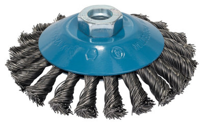 Bosch Professional 115mm M14 Conical Brush - Knotted Wire, 0.5mm Steel