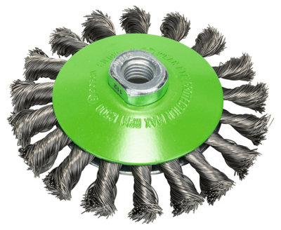 Bosch Professional 115mm M14 Conical Knotted Wire Brush - 0.35mm INOX