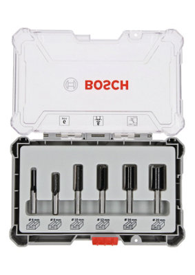 Bosch Professional 6-Piece Router Bit Set - Straight, 6mm Shank