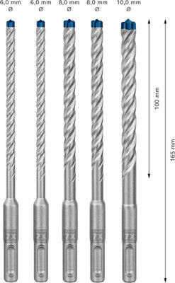 Bosch Professional EXPERT 7X SDS Plus 5 Piece Drill Bit Set Blue Tip ...