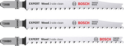 Bosch Professional Expert "Wood 2-side clean" Jigsaw Blade Set - 3pc