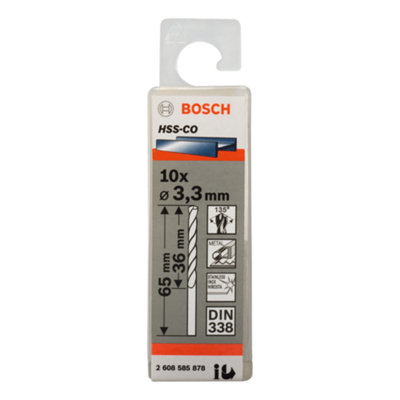 Bosch Professional HSS-Co DIN338 3.3 x 36 x 65mm at B&Q