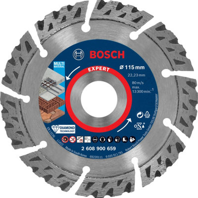 Bosch Professional MultiMaterial Diamond Cutting Disc - 115 x 22.23 x 2 ...