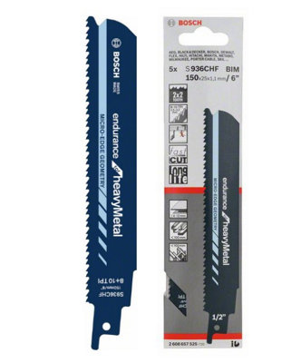 BOSCH S936CHF Endurance For Heavy Metal Reciprocating Saw Blades (5 ...