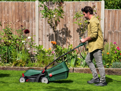 Bosch UniversalRotak 34-410 Electric Rotak Push Lawn Mower 34cm & Grass ...