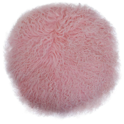 Bosie Luxury Pink Soft Fur Cushion | DIY at B&Q