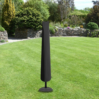 Bosmere All-Weather Extra Large Parasol Cover with Zip Black H190cm ...