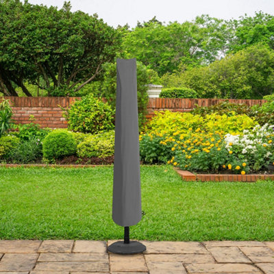 Bosmere All-Weather Extra Large Parasol Cover with Zip Grey L190 Circ ...