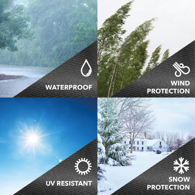 Bosmere Protector 6000 Circular Garden Table Cover Black 100% ...