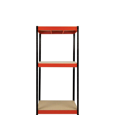 Boss Shelf Kit 3 Wood shelves Red/Black (H)180x(W)90x(D)30cm | DIY at B&Q