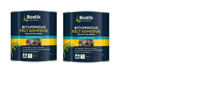 Bostik Bituminous Felt Adhesive Waterproofing 1L Pack of 2