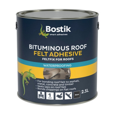 Bostik Bituminous Roof Felt Adhesive 2.5L - Cold Applied Waterproof ...