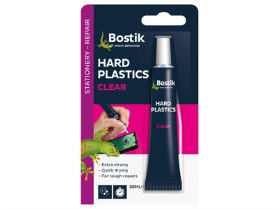 Bostik Clear Adhesive for Hard Plastics 20ml - Strong Water-Resistant ...