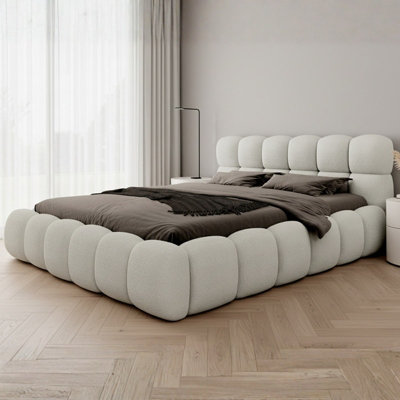 Boston 200 x 200 cm Bed with Storage Wooden Frame SpringLift Mechanism ...