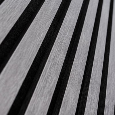Boston Grey Oak Acoustic Decorative Slat MDF Wall Panels 2400mm Length ...