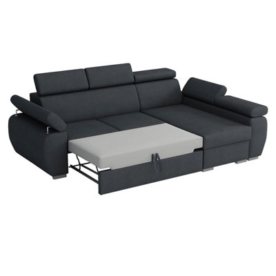 BOSTON MINI PREMIUM Right Hand Corner Sofa Bed Light Grey Corduroy ...