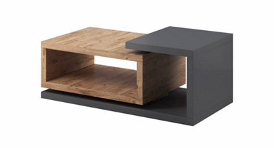 Bota 97 Coffee Table W1200mm H470mm D600mm - Oak Ribbec & Grey ...