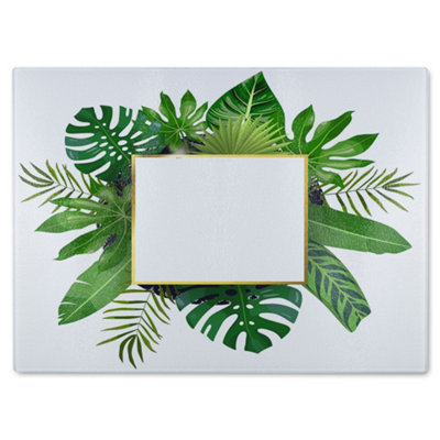 Botanical Frame Glass Chopping Board