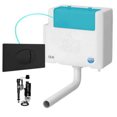 Bottom Entry Concealed Toilet Cistern WC with Dual Flush Matt Black ...