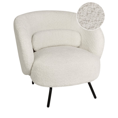 Boucle Armchair Off-White MAKELA | DIY at B&Q