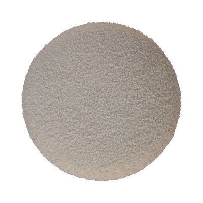 Boucle Cream Round Upholstered Footstool