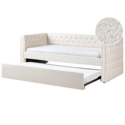 Boucle EU Single Trundle Bed Off-White GASSIN