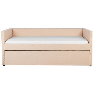 Boucle EU Single Trundle Bed Peach TROYES