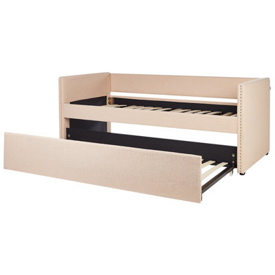 Boucle EU Single Trundle Bed Peach TROYES