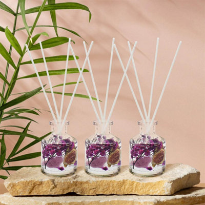 Boutique Fig & Lotus Floral Reed Diffuser Set of 3 Gift Set | DIY at B&Q
