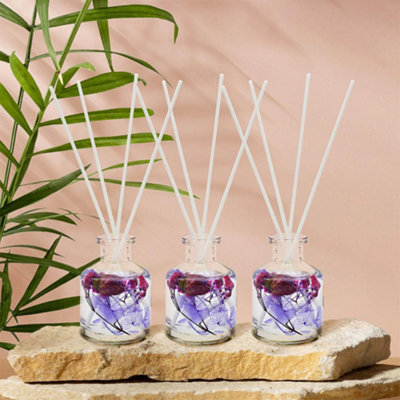 Boutique Lavender & Chamomile Floral Reed Diffuser Set of 3 Gift Set ...