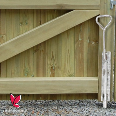 Bow Handle Drop Down Bolt 24" Gate Garage Heavy Duty Galvanised