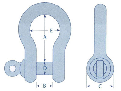 Bow Shackle Screw Pin Galvanised 16MM X10 (Commercial Chain Connector ...