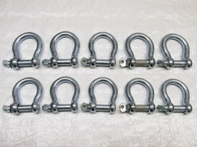 Bow Shackle Screw Pin Galvanised 6MM X10 (Commercial Chain Connector ...
