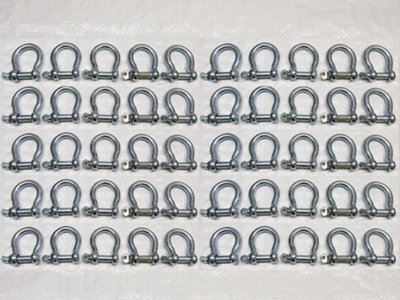 Bow Shackle Screw Pin Galvanised 6MM X50 (Commercial Chain Connector ...