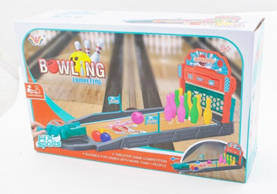 Bowling Alley Set Tabletop Pins Balls Board Game Family Kids Fun Toy ...