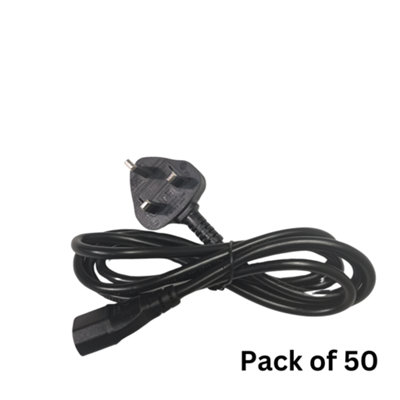Box of 50 1.7m Replacement Laptop Power Supply Cable with UK Plug | DIY ...