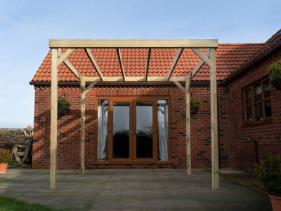 Box pergola, wooden diy kit , 1.8m x 4.8m (Rustic brown finish)