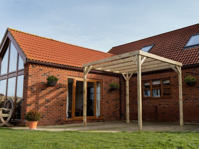 Box pergola, wooden diy kit , 1.8m x 4.8m (Rustic brown finish)