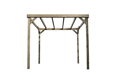 Box pergola, wooden diy kit , 3m x 4.8m (Rustic brown finish)