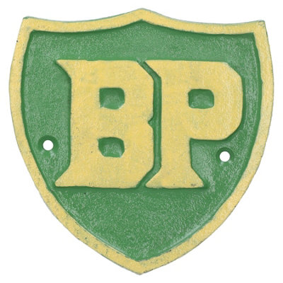 BP Fuel Shield Cast Iron Sign Plaque Wall Garage Petrol Workshop Shop ...