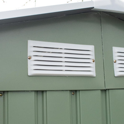 BPS DELUXE OUTDOOR APEX STEEL GARDEN SHED 7 X 4FT GREY - EASY ASSEMBLY ...