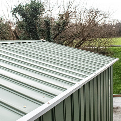 BPS Deluxe Outdoor Apex Steel Garden Shed 7 x 8ft Grey - Easy Assembly ...
