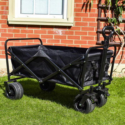 BPS Deluxe Outdoor Trolley - Black - Large Wheels - Folding - Portable ...