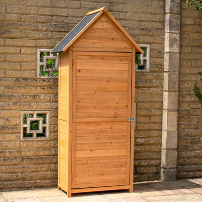 BPS Deluxe Wooden Apex Tool Tower - Outdoor Storage Cabinet - 4 ...