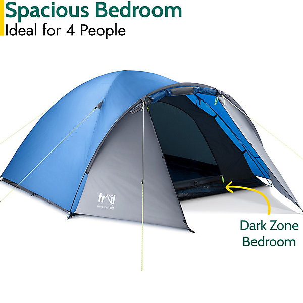 Bracken 4 Man Tent With Porch Waterproof at 3000mm HH Bracken 4 Man Tent With Porch Waterproof at 3000mm HH