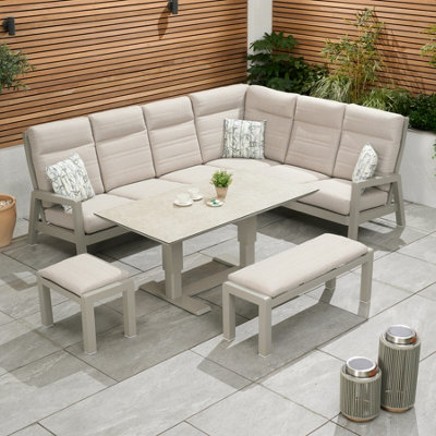 Bracken Outdoors Baltimore Aluminium High Back Corner Set with Height ...